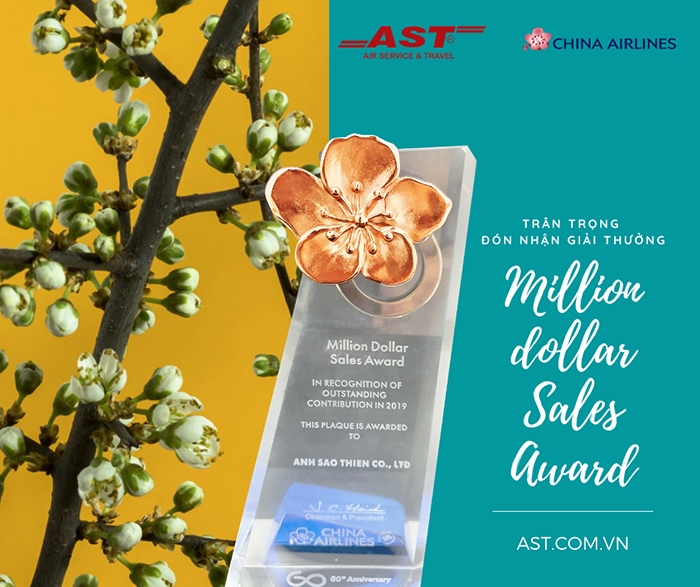 AST Travel nhận giải thưởng "Million Dollar Sales Awards 2019" do hãng ...