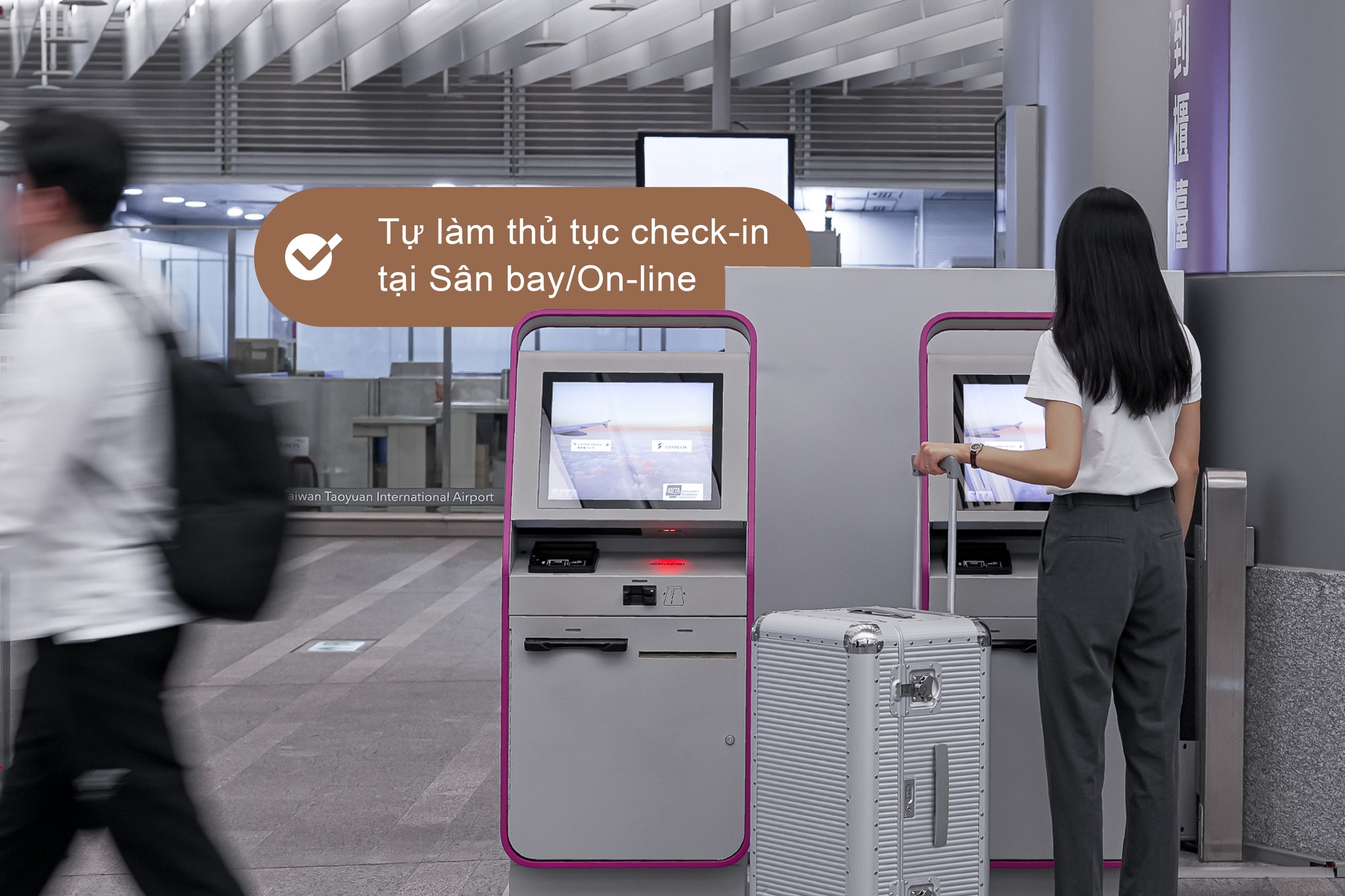 Quy trình tự làm thủ tục Check-in tại sân bay Đài Bắc, Đài Loan